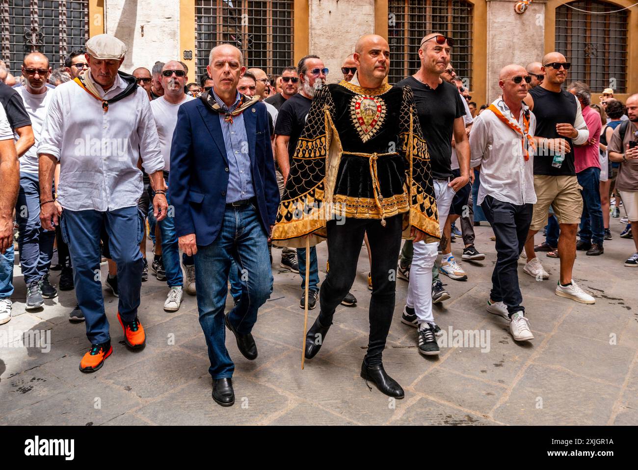 The Lupa Contrada Arrive In The Piazza Del Campo With Their Lucky ...