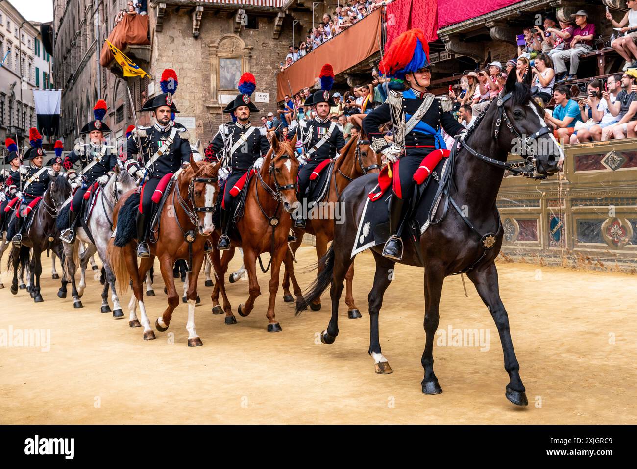 A Squad of Mounted Carabinieri Police Officers Puts On A Display In The ...