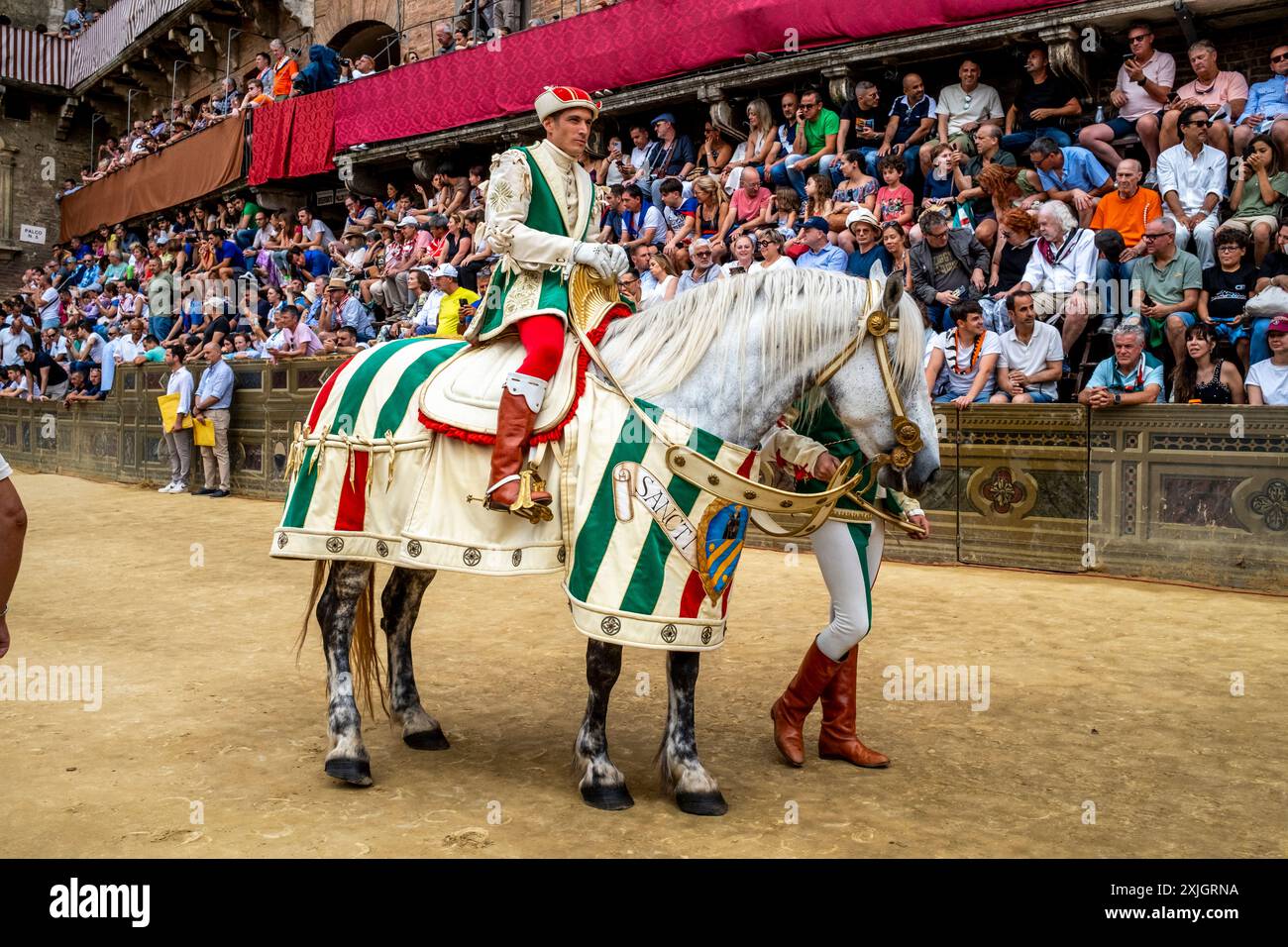 The Jockey From The Oca (Goose) Contrada Dressed In Medieval Costume ...