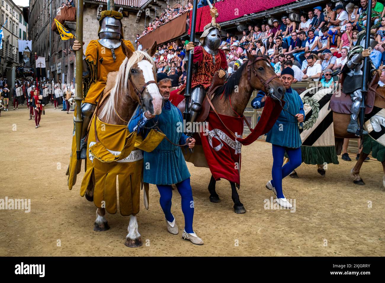Sienese People In Medieval Costume Take Part In A Two Hour Historical ...