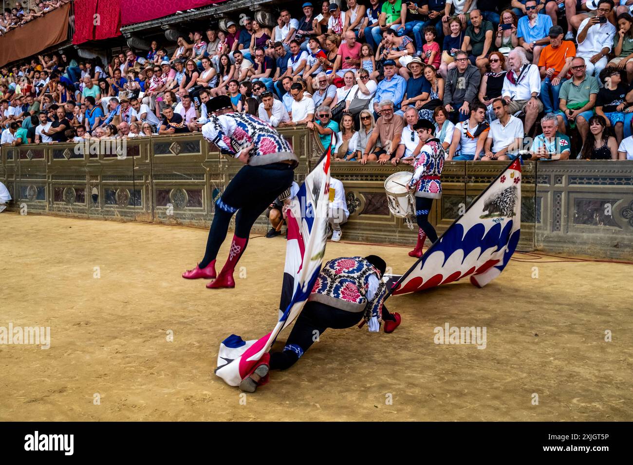 Members of The Istrice Contrada Dressed In Medieval Costume Put On A ...