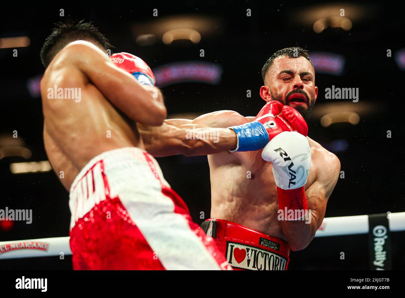 Gabriel Muratalla (L) and Carlos Fontes Bantamweight fight during their ...