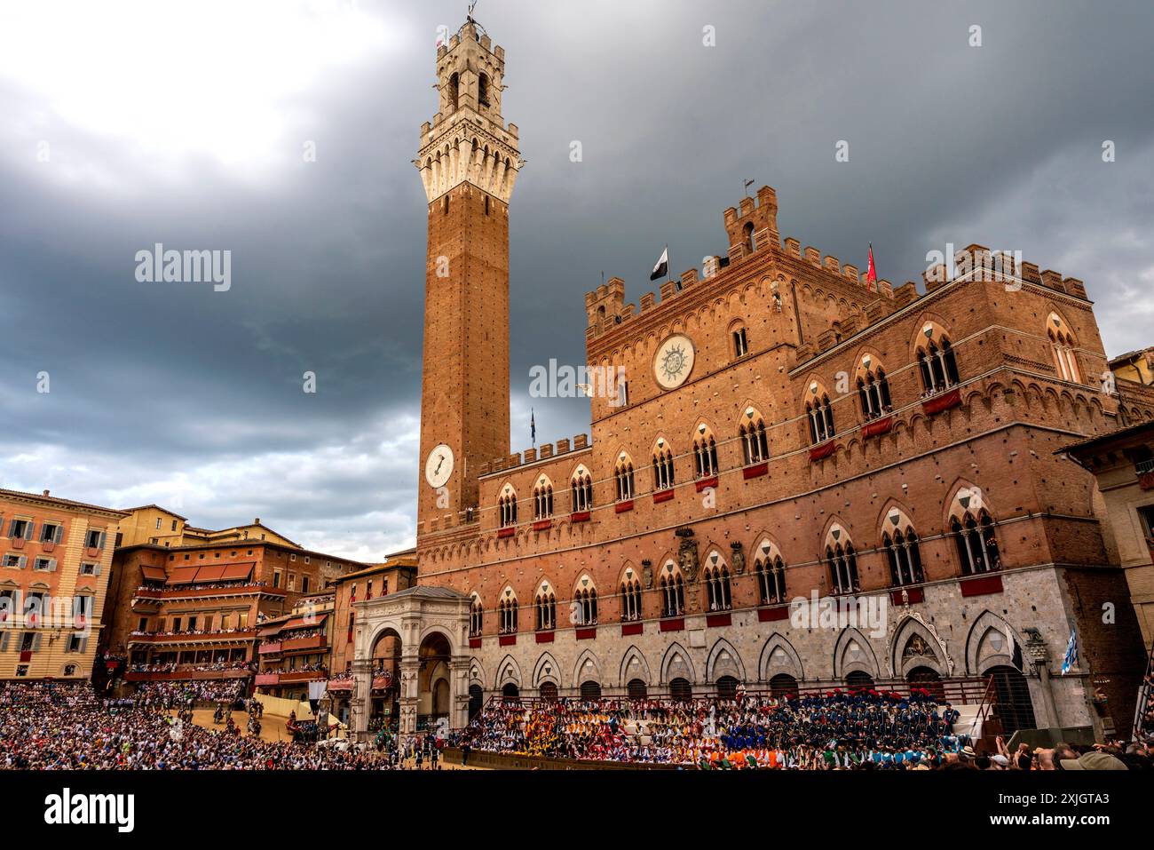 The Piazza Del Campo Photographed Just Before The Start of The Palio ...