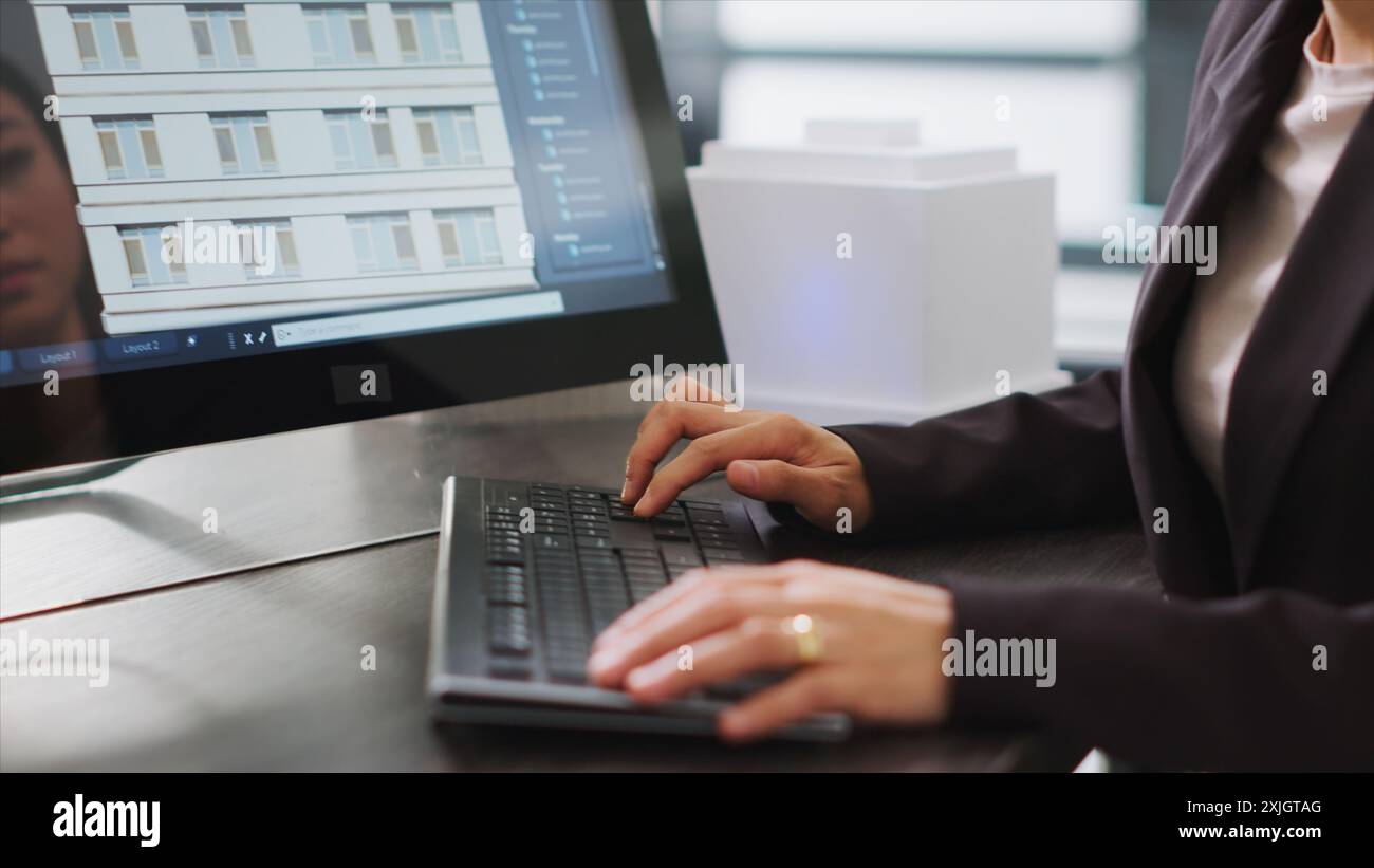 Skilled designer using 3D modeling tools to develop designs for ...