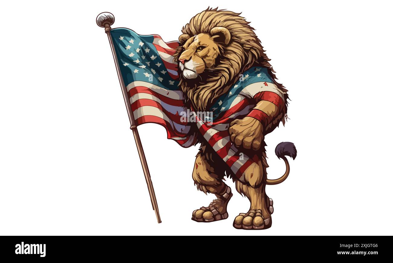 American Flag Lion