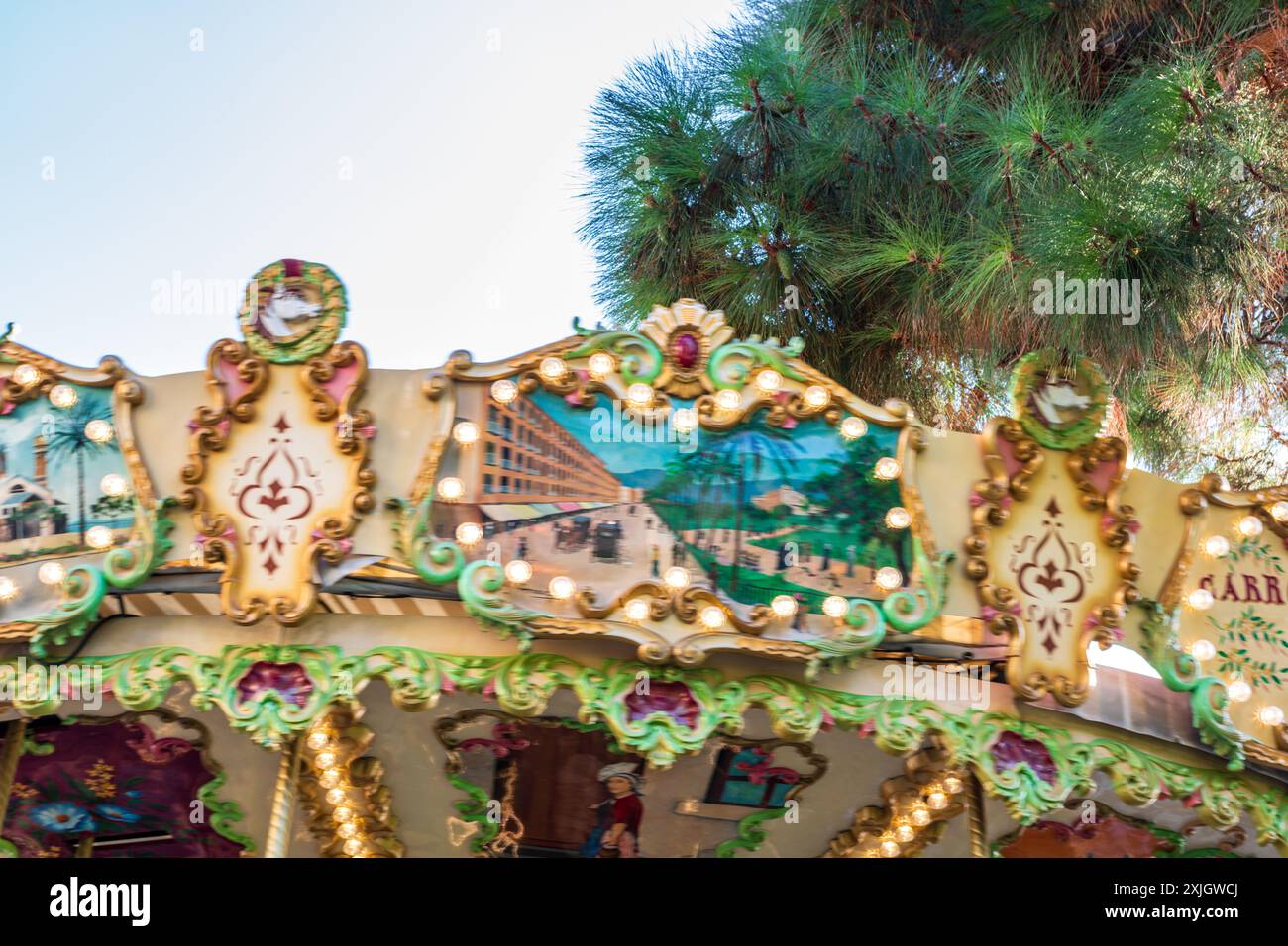 An old fashioned carousel in Nice, France Stock Photo - Alamy