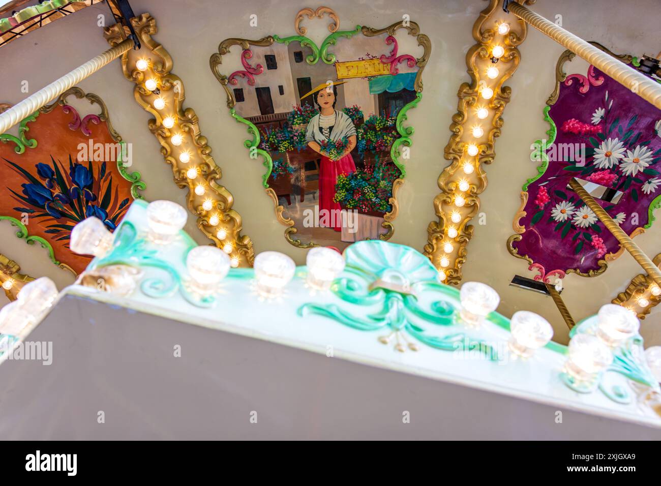 An old fashioned carousel in Nice, France Stock Photo - Alamy