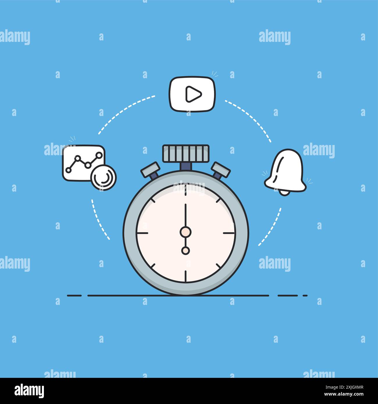 Stopwatch icon. Time management concept. Vector illustration in line ...
