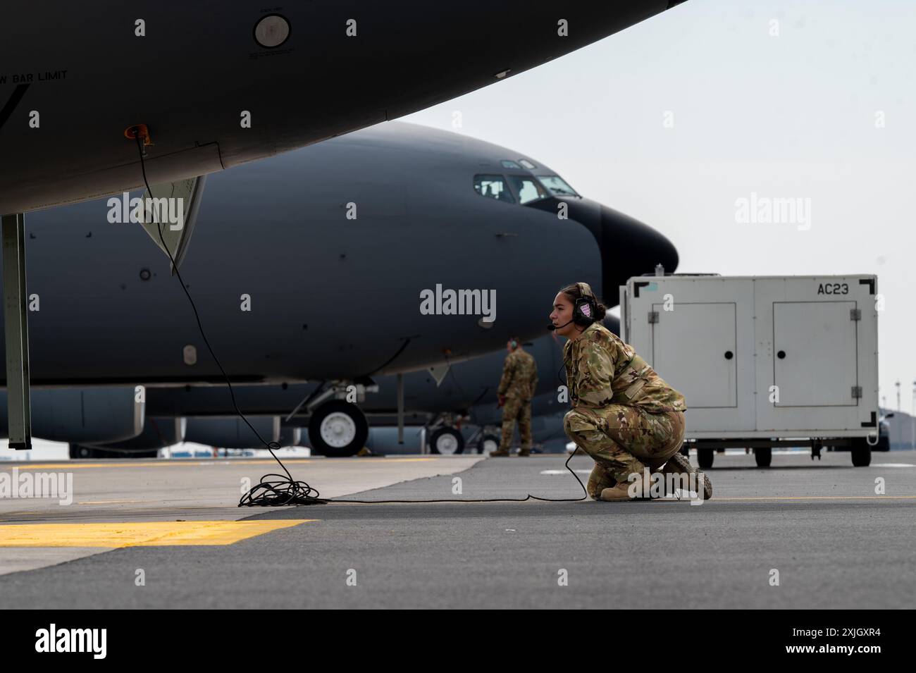 Staff Sgt. Taryn Dennison, a flying crew chief assigned to the 92nd ...