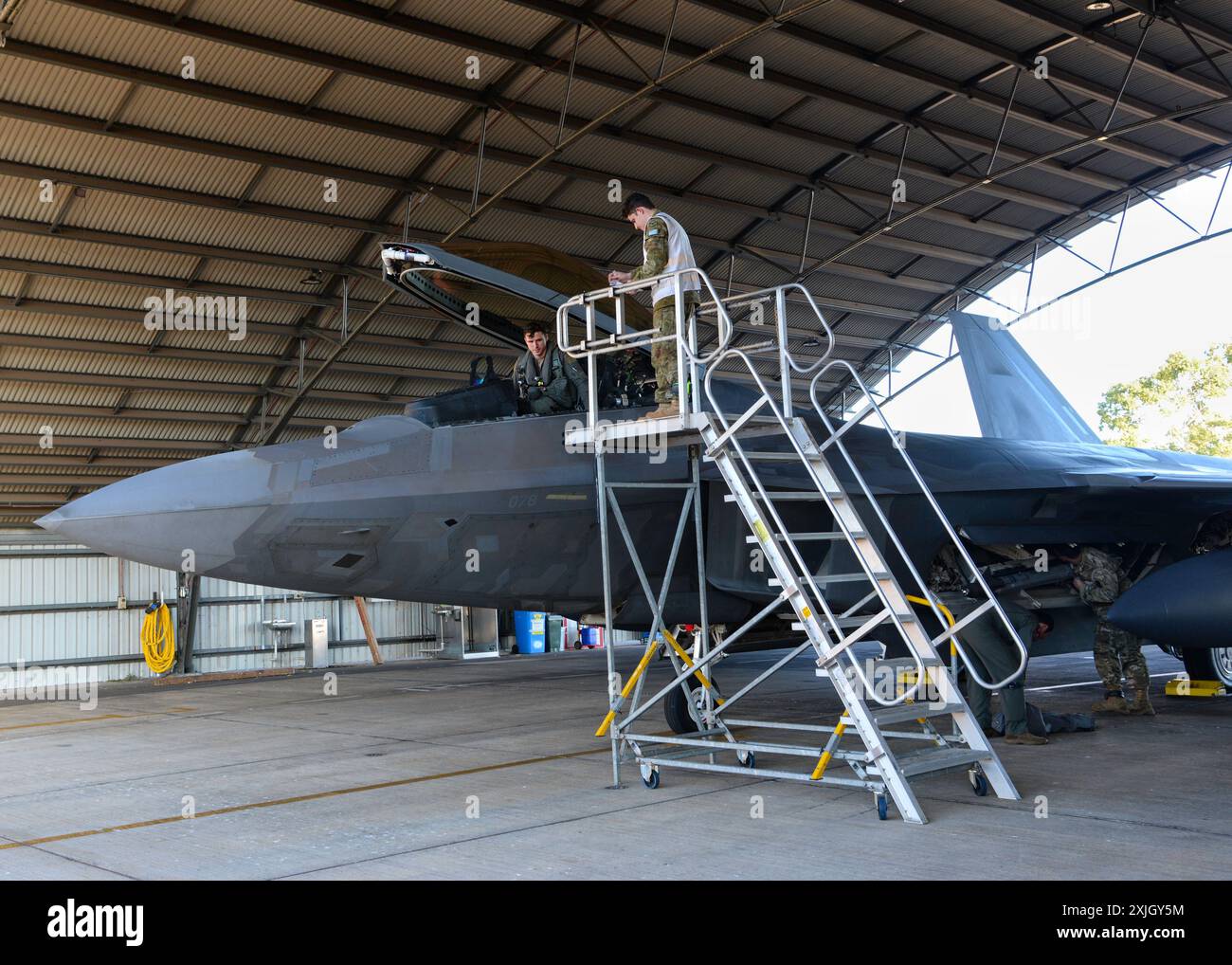 U.S. Air Force F-22A Raptor pilot “Draggin” in-processes with Royal ...