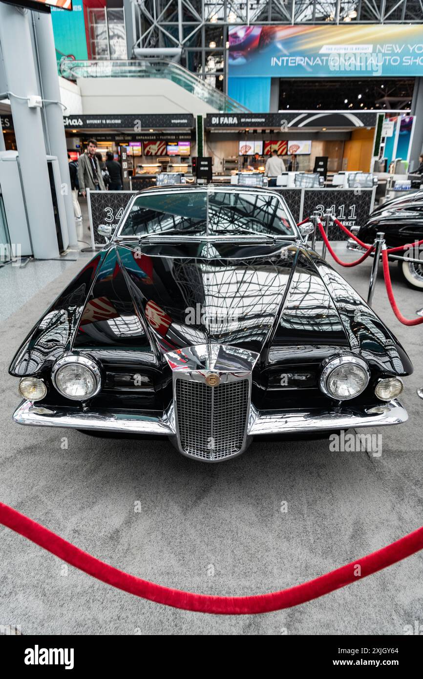 New York City, USA - March 27, 2024: 1971 Stutz Blackhawk retro car at ...