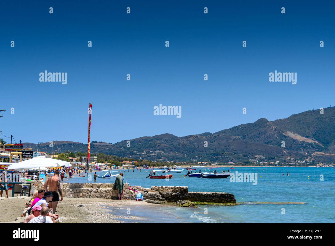 Laganas, Greece - June 8 2024: Seaside view of Laganas beach in ...