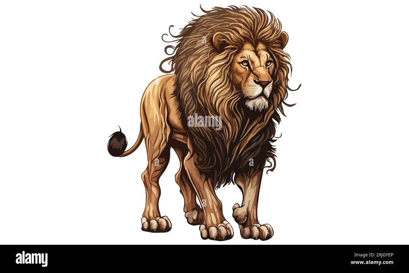 Lion Full Body Vector Illustration Stock Vector Image & Art - Alamy