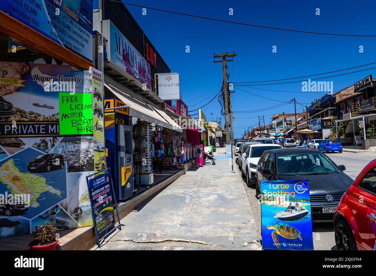 Laganas, Greece - June 8 2024: Urban view of Laganas seaside town in ...