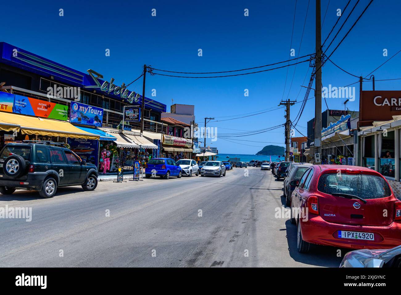 Laganas, Greece - June 8 2024: Urban view of Laganas seaside town in ...