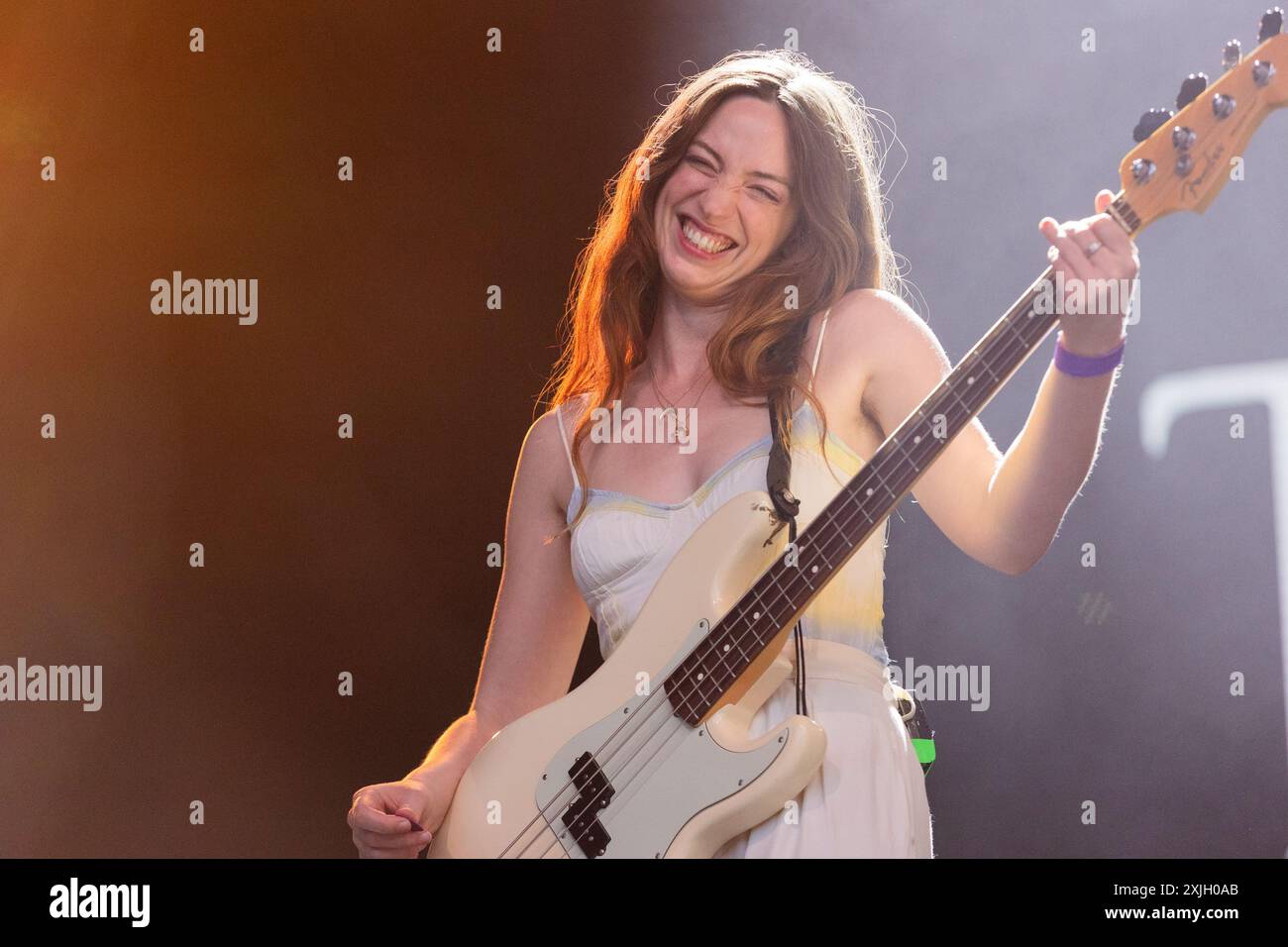 London, UK. Thursday July 18th. The Big Moon bassist Celia Archer ...