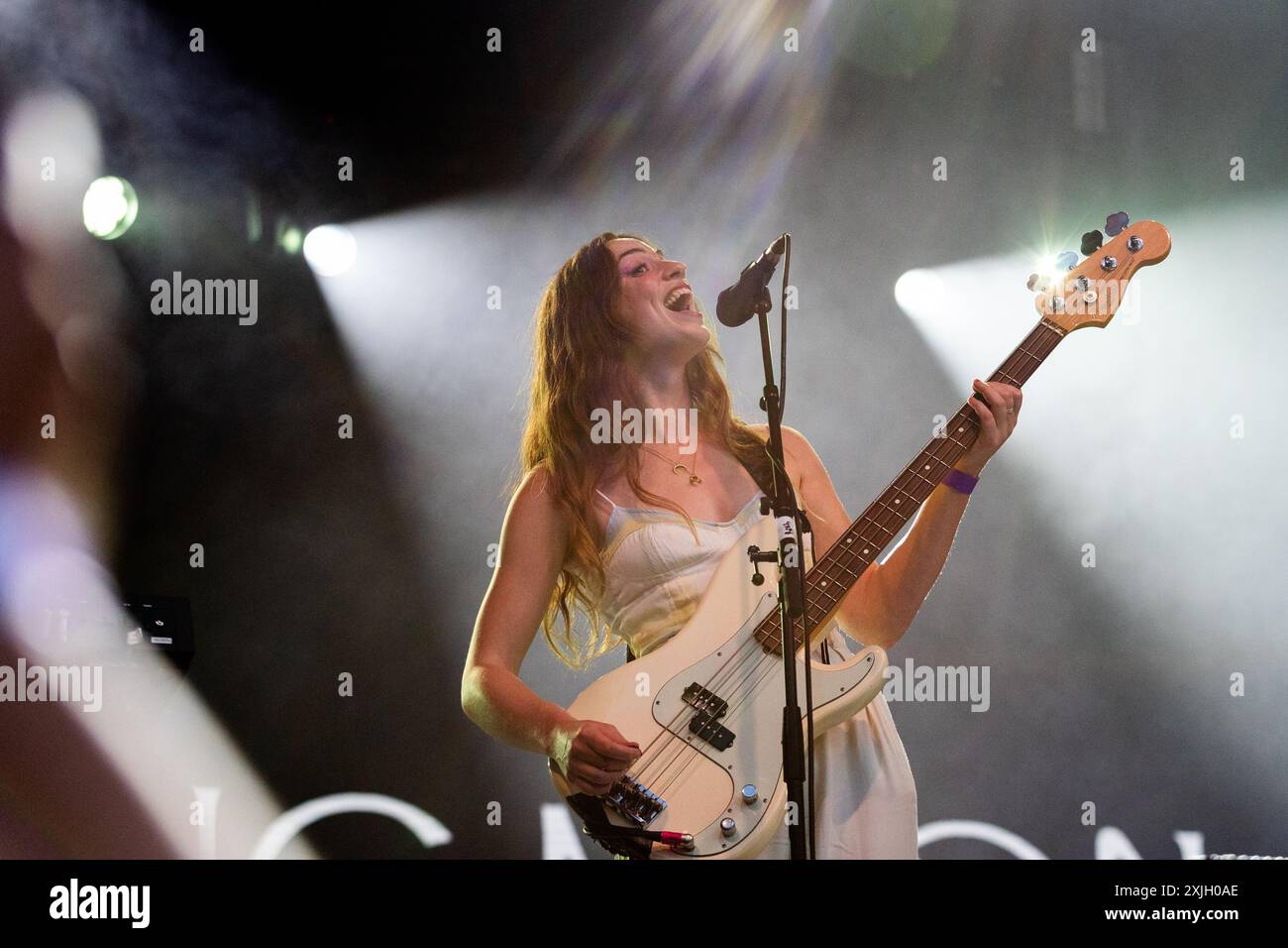 London, UK. Thursday July 18th. The Big Moon bassist Celia Archer ...