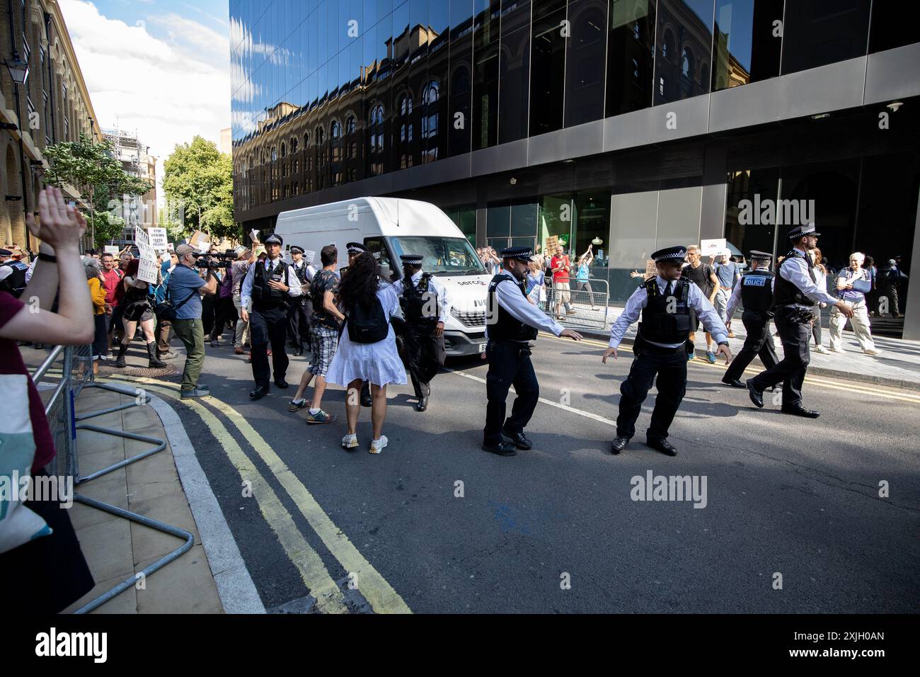 Protesters outside Southwark Crown Court as Roger Hallam and others are ...