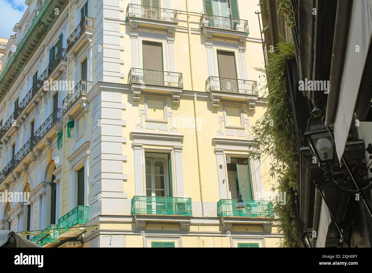 Bright orange and yellow buildings in the southern Italian city on the ...