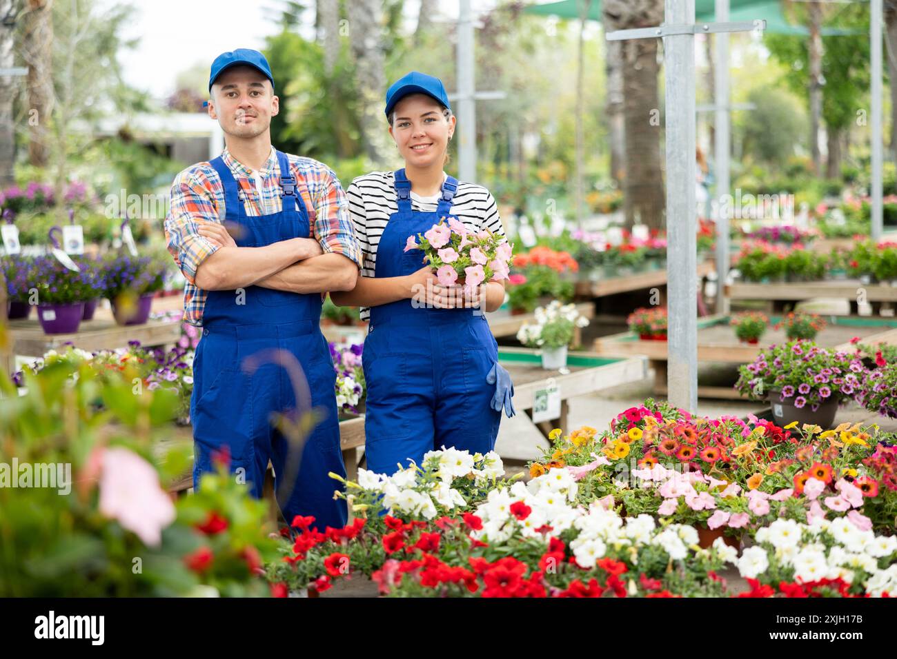 Two garden center employees hi-res stock photography and images - Alamy