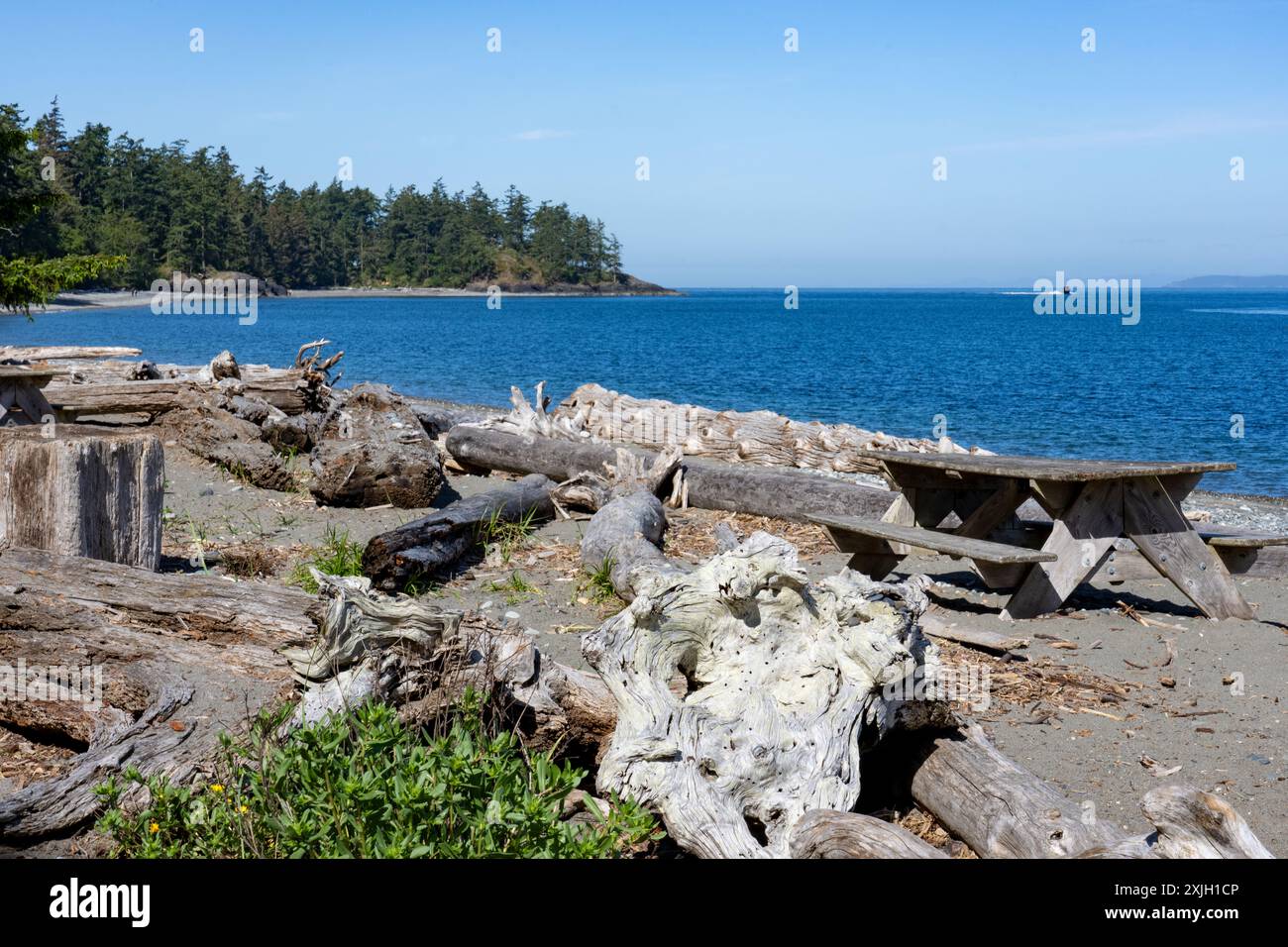 Deception Pass State Park, Washington, USA. North Beach landscape with ...