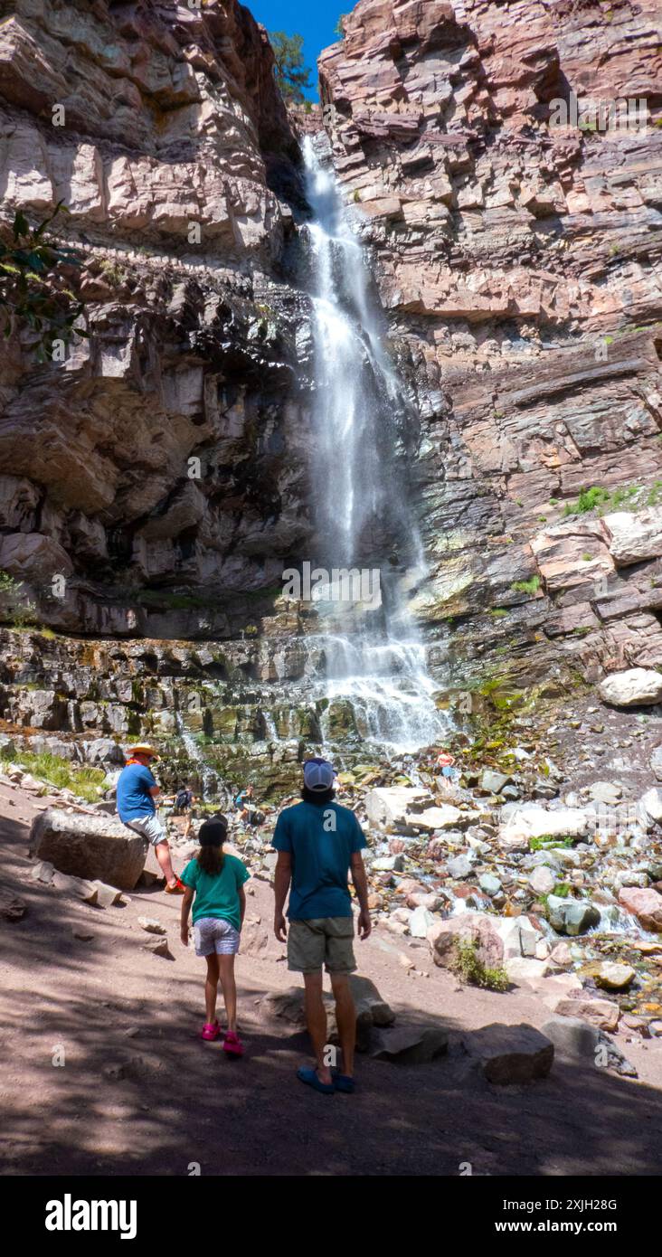 Families enjoying Cascade Falls Park in Ouray, Colorado Stock Photo - Alamy