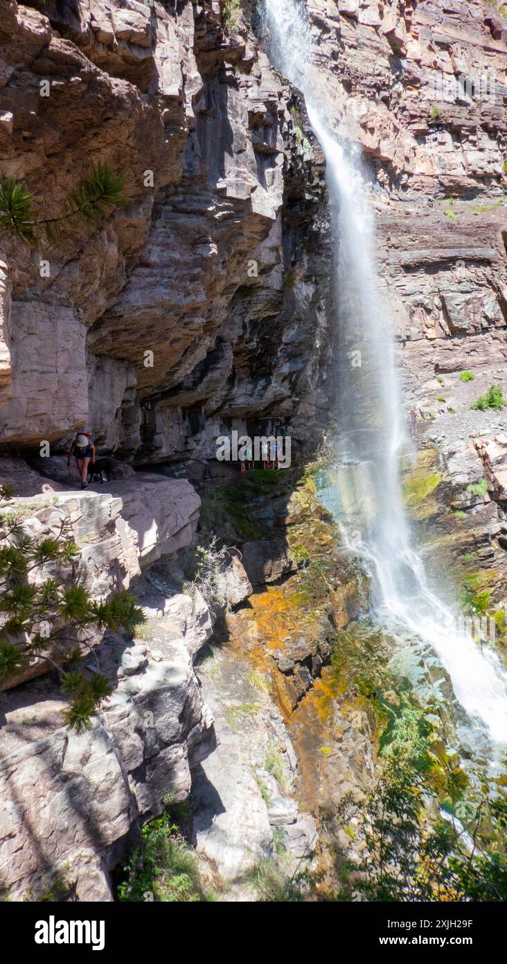 Families enjoying Cascade Falls Park in Ouray, Colorado Stock Photo - Alamy