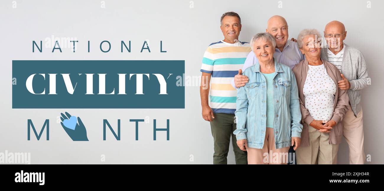 Banner for National Civility Month with group of elderly people Stock ...
