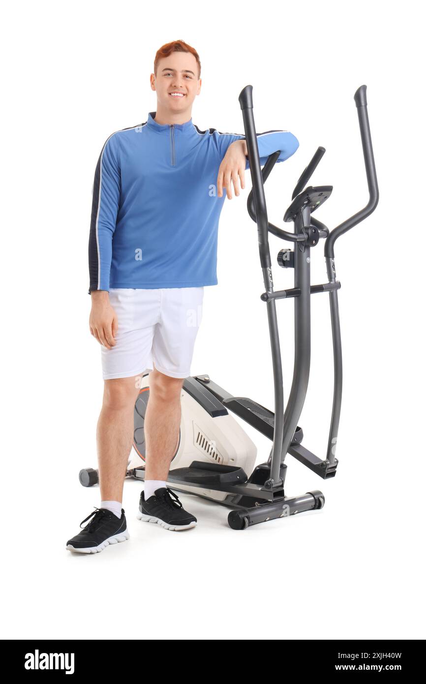 Male athlete exercising on exercycle hi-res stock photography and ...