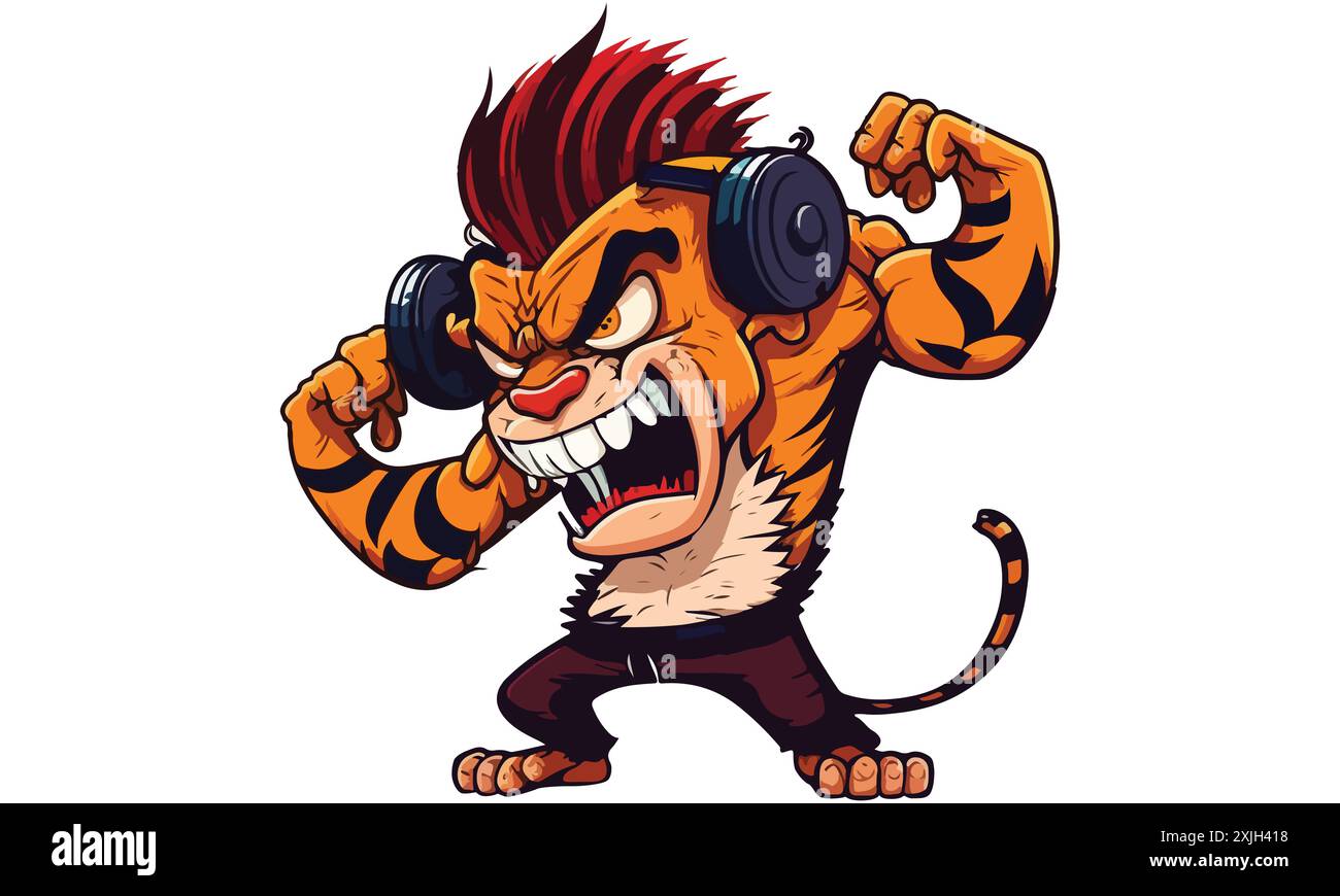 Angry Tiger Vector Illustration Stock Vector Image & Art - Alamy