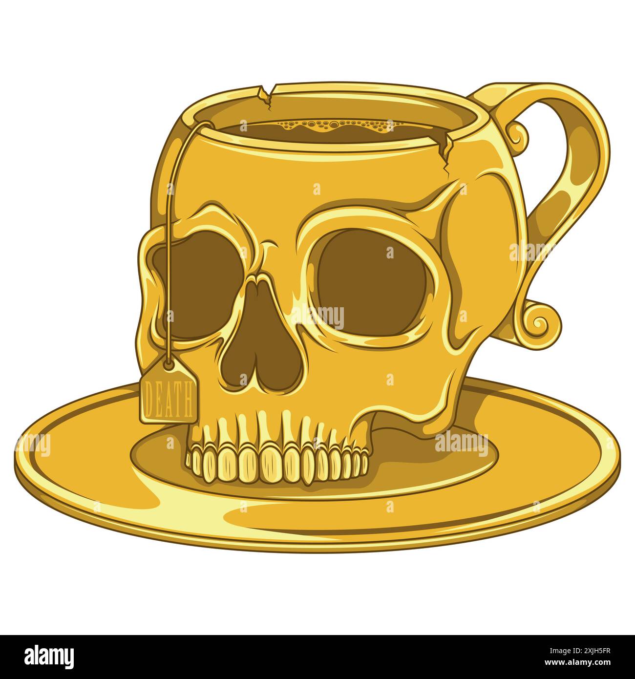 Vector design of Human skull shape porcelain tea cup, skull shape ...