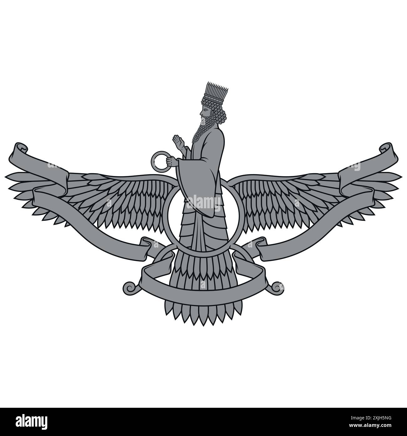 Vector design of Faravahar symbol, symbol of Zoroastrian religion ...