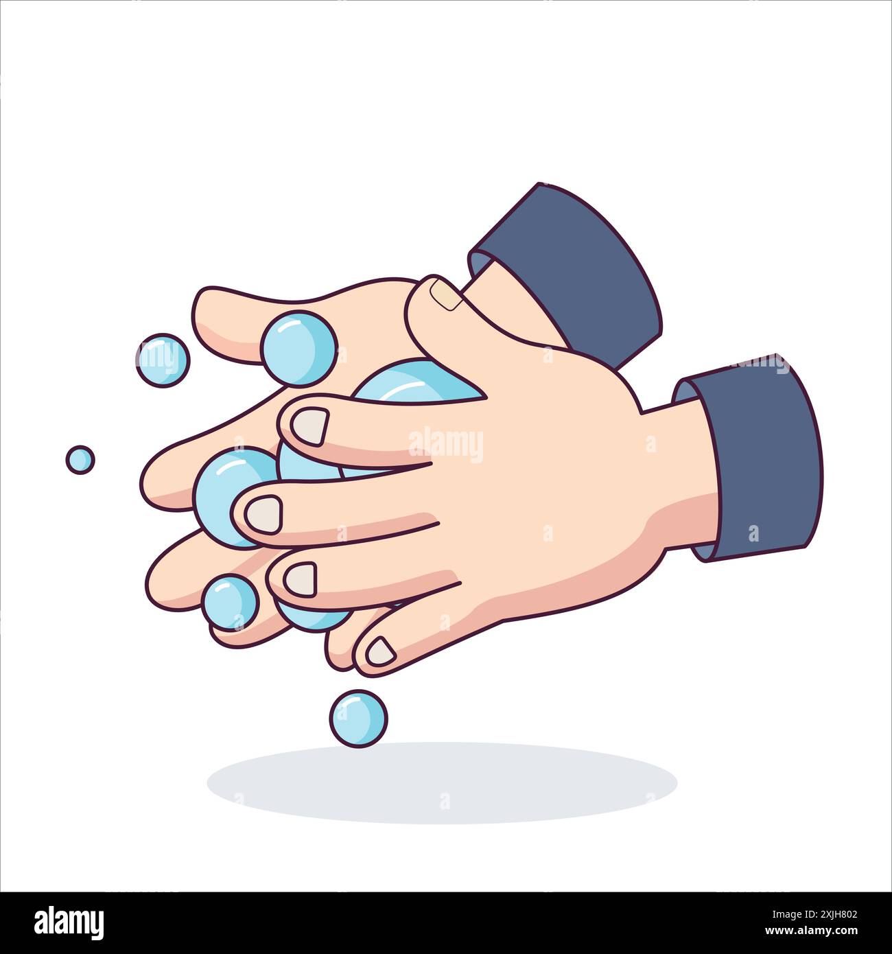 Vector illustration of washing hands with soap. Hygiene and cleanliness ...