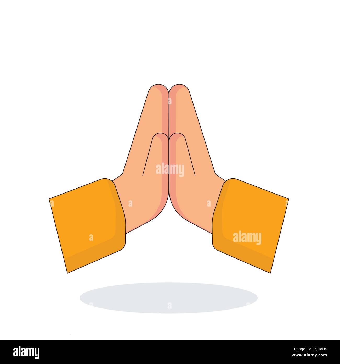 namaste hand vector art, Hands folded in prayer icon. Flat design ...