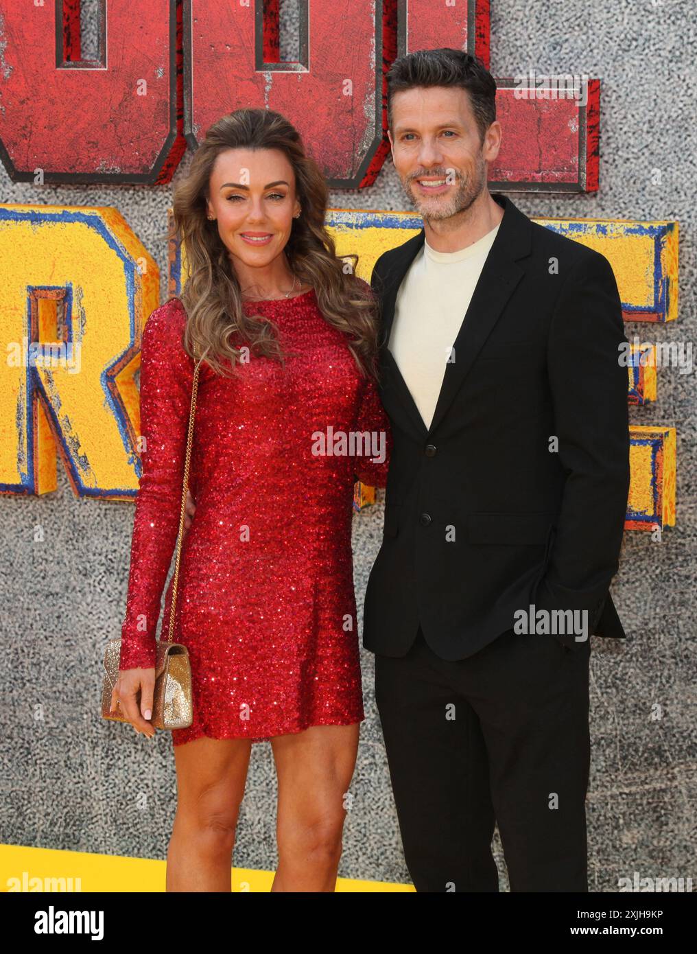 London, UK. Michelle Heaton and Hugh Hanley at the Deadpool & Wolverine ...