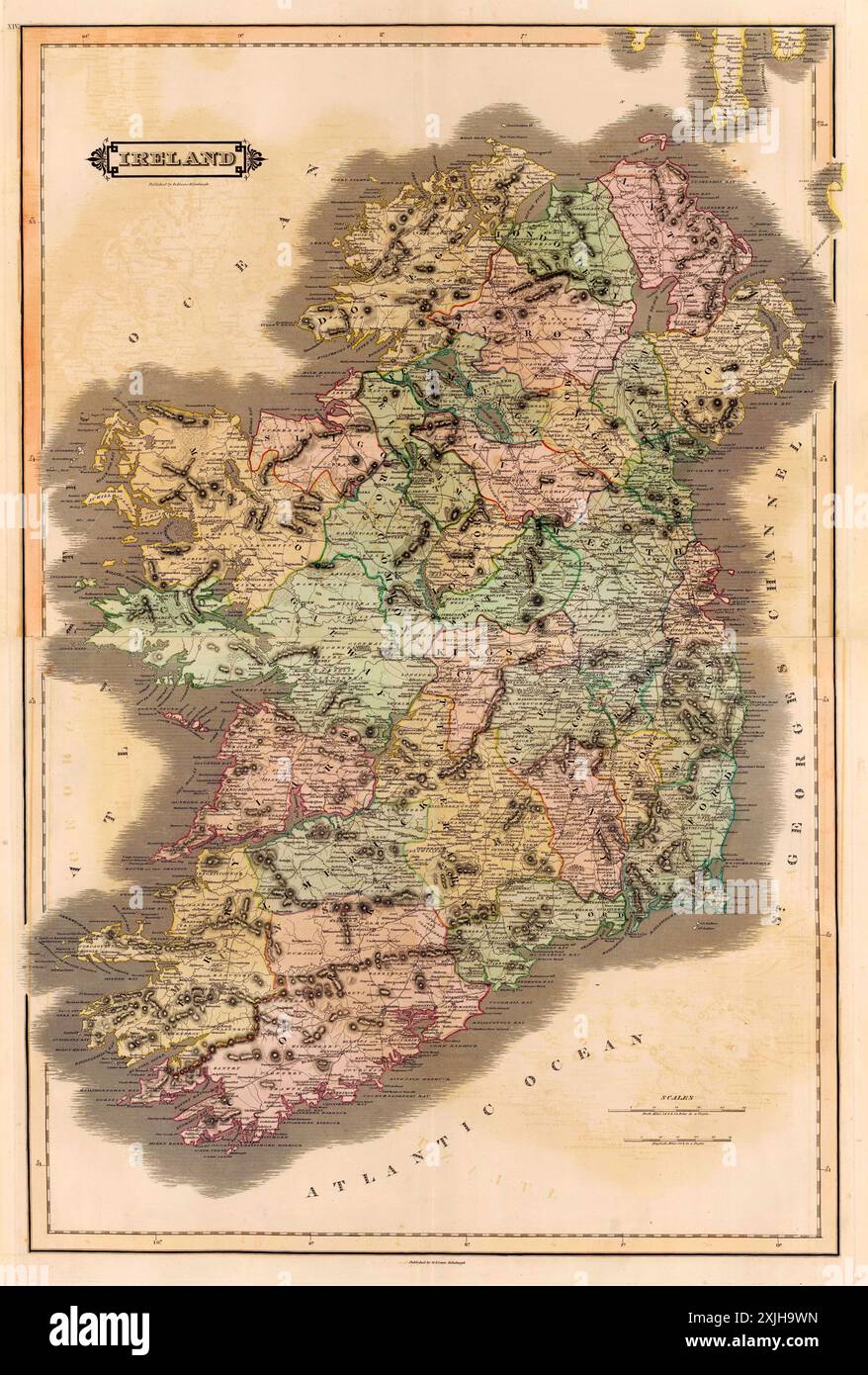Map of vintage ireland map hi-res stock photography and images - Alamy