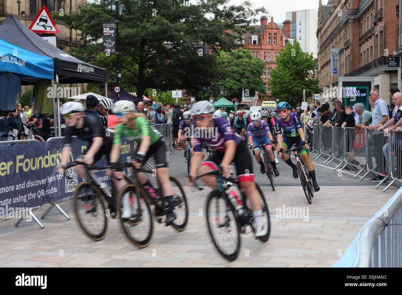 British Cycling Grand Prix racing, Sheffield city centre England UK ...