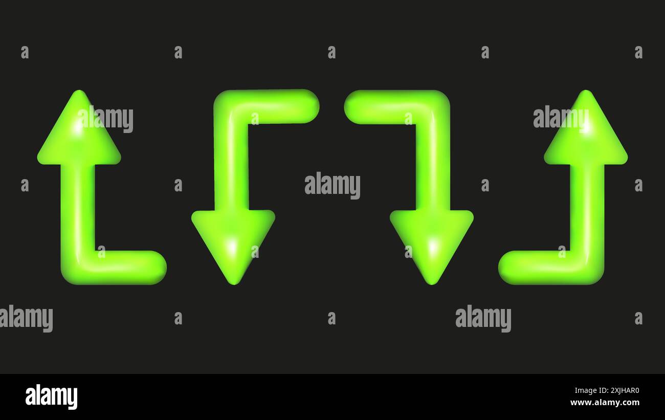 3D plastic elements set isolated abstract shapes. Set of arrows ...