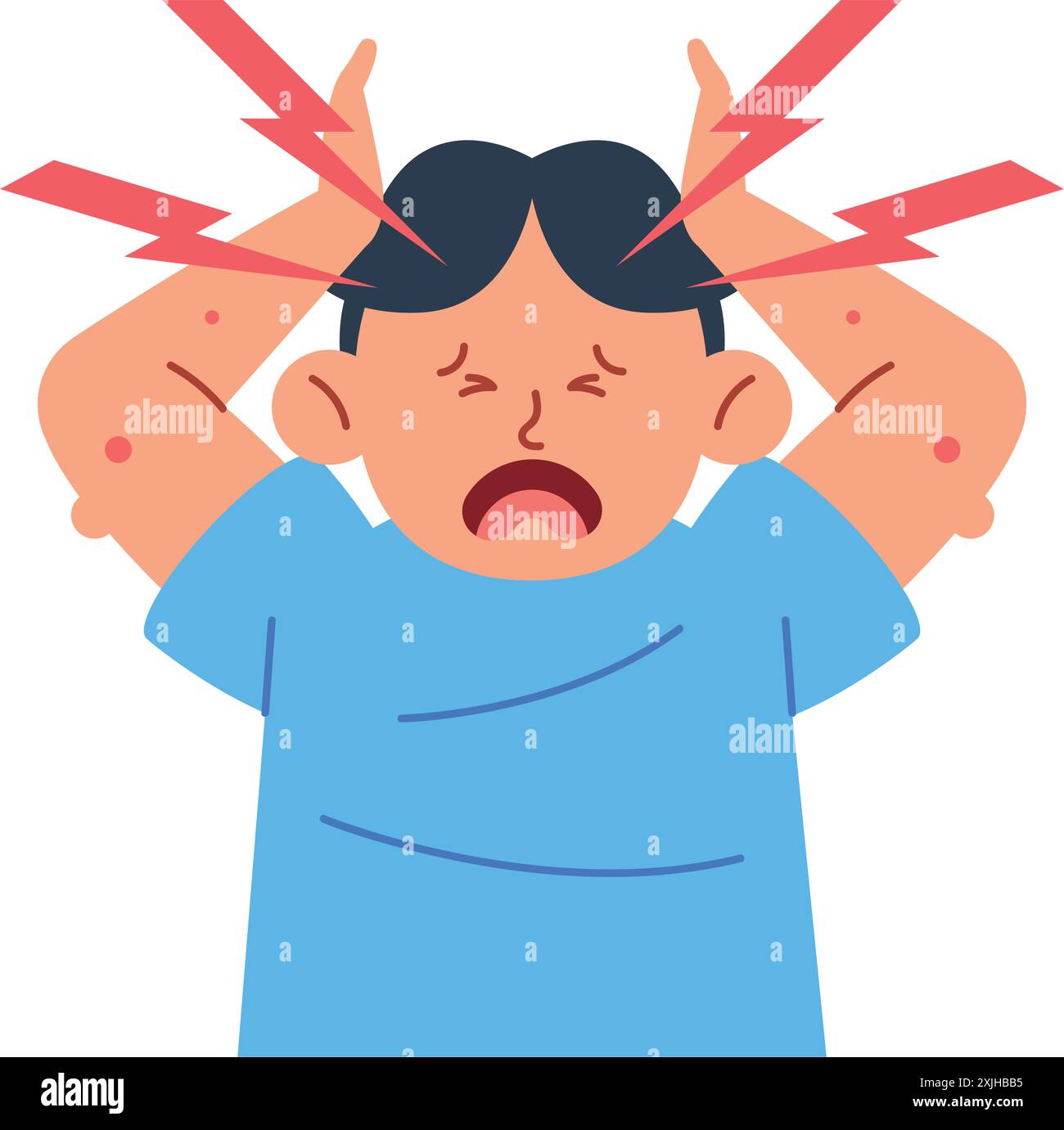 child with dengue and headache isolated Stock Vector Image & Art - Alamy