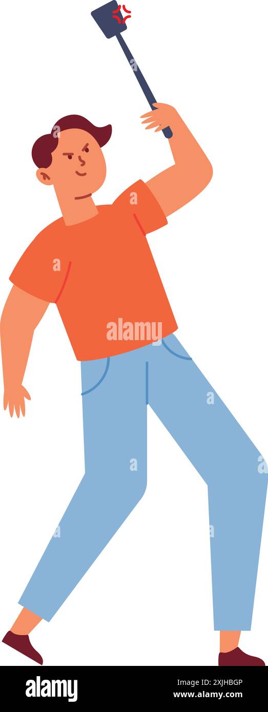 Man fly swatter Stock Vector Images - Alamy