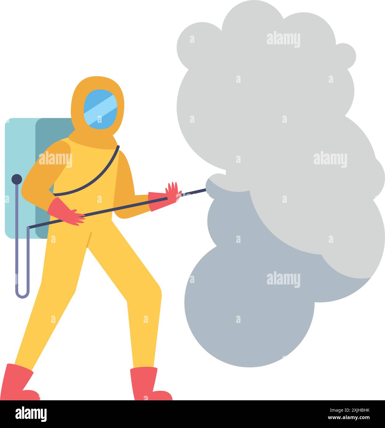man spraying insecticide for dengue control isolated Stock Vector Image ...