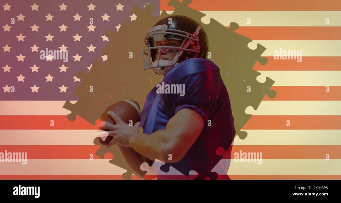 American flag football field hi-res stock photography and images - Alamy