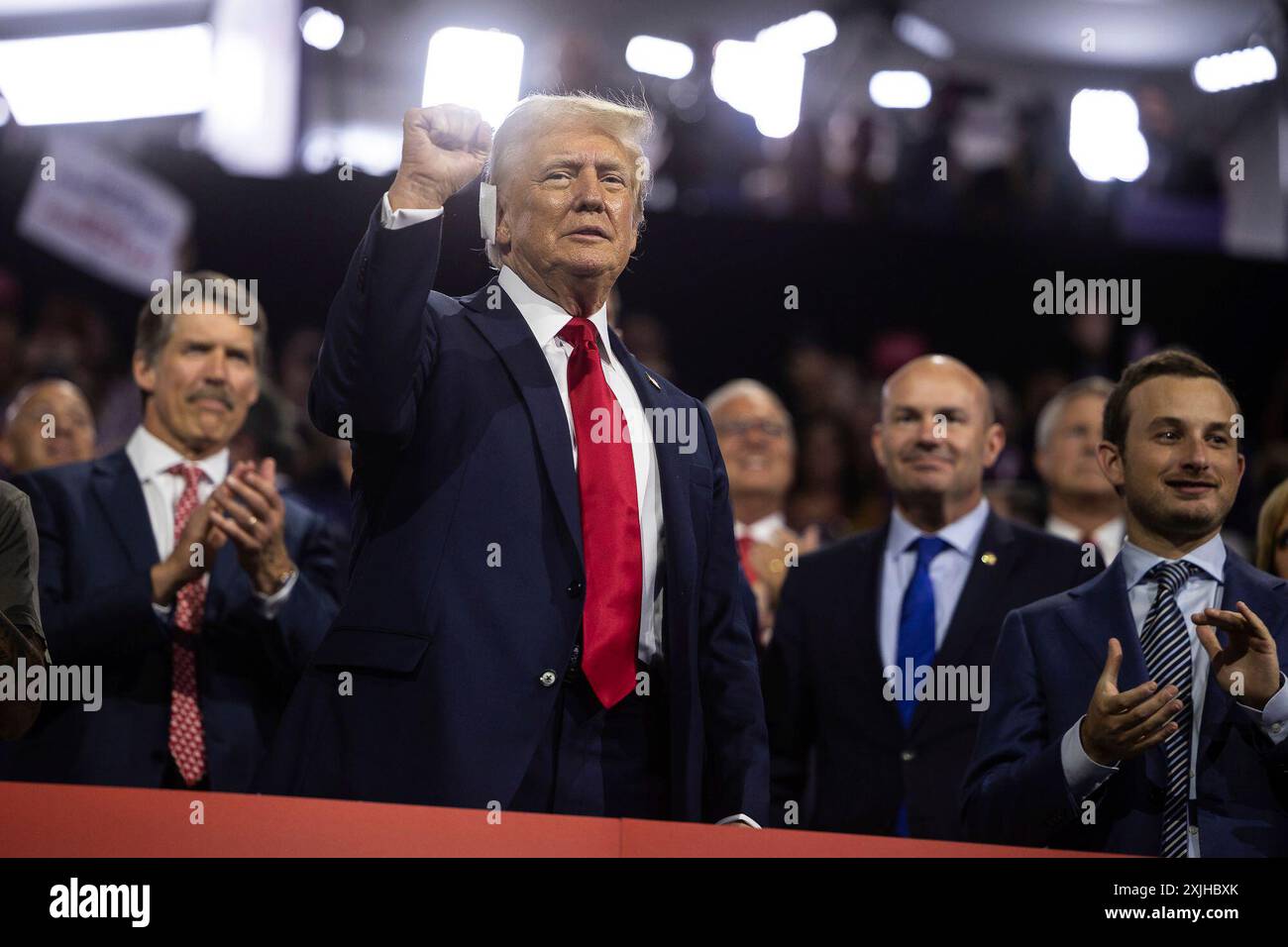 Former President Donald Trump arrives for the final night of the ...