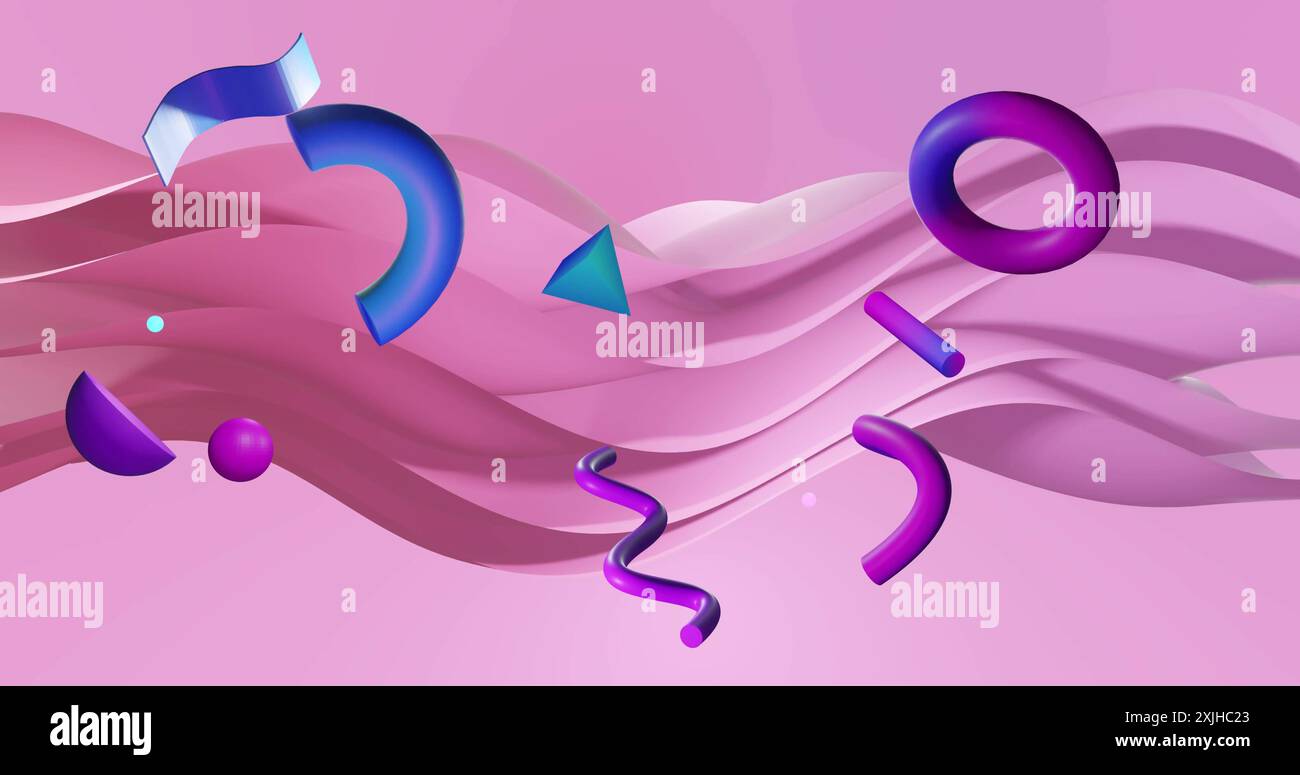 Animation pink shapes moving over hi-res stock photography and images ...