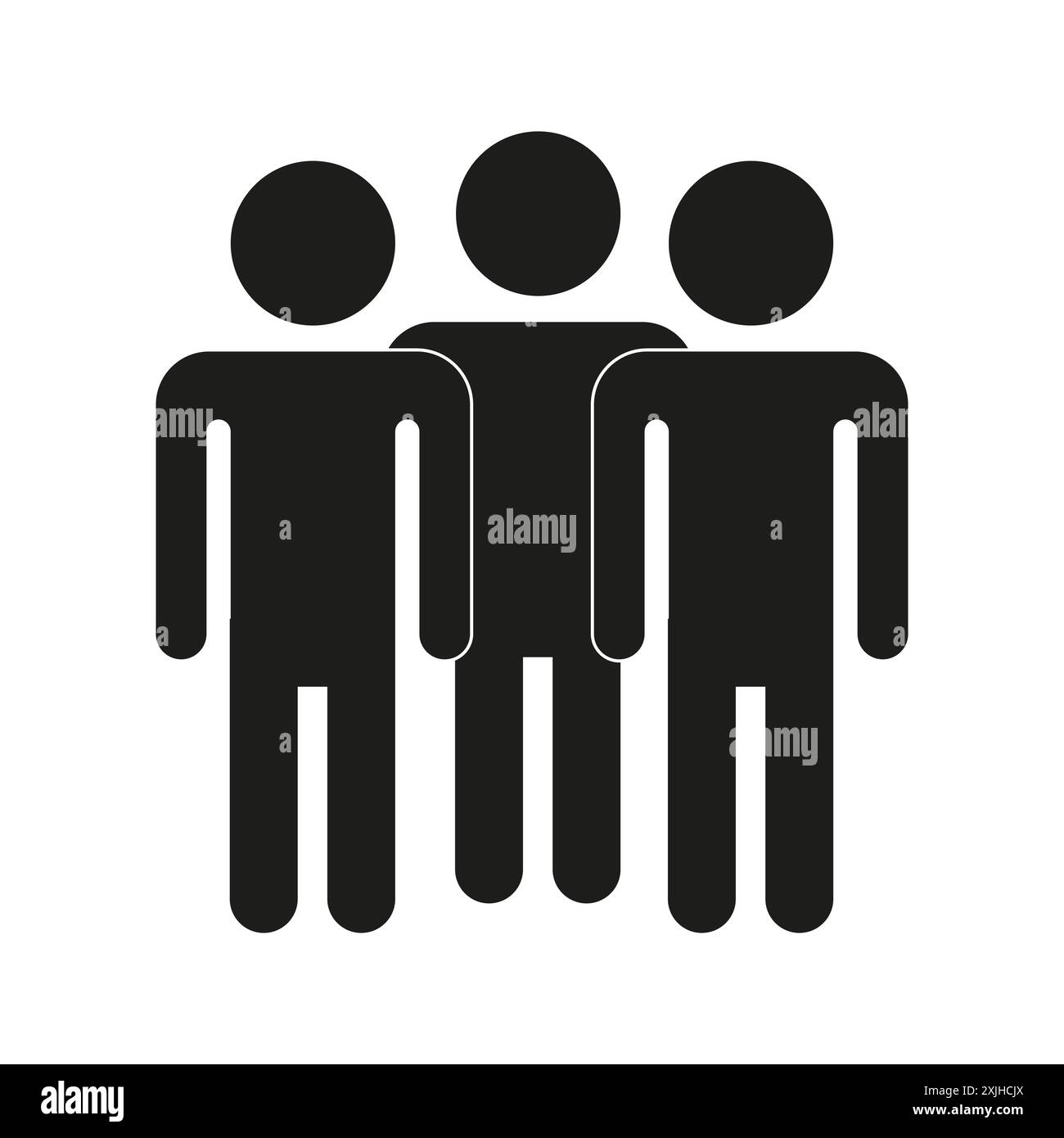 Group of people. Black silhouette figures. Simple human icons. Vector ...