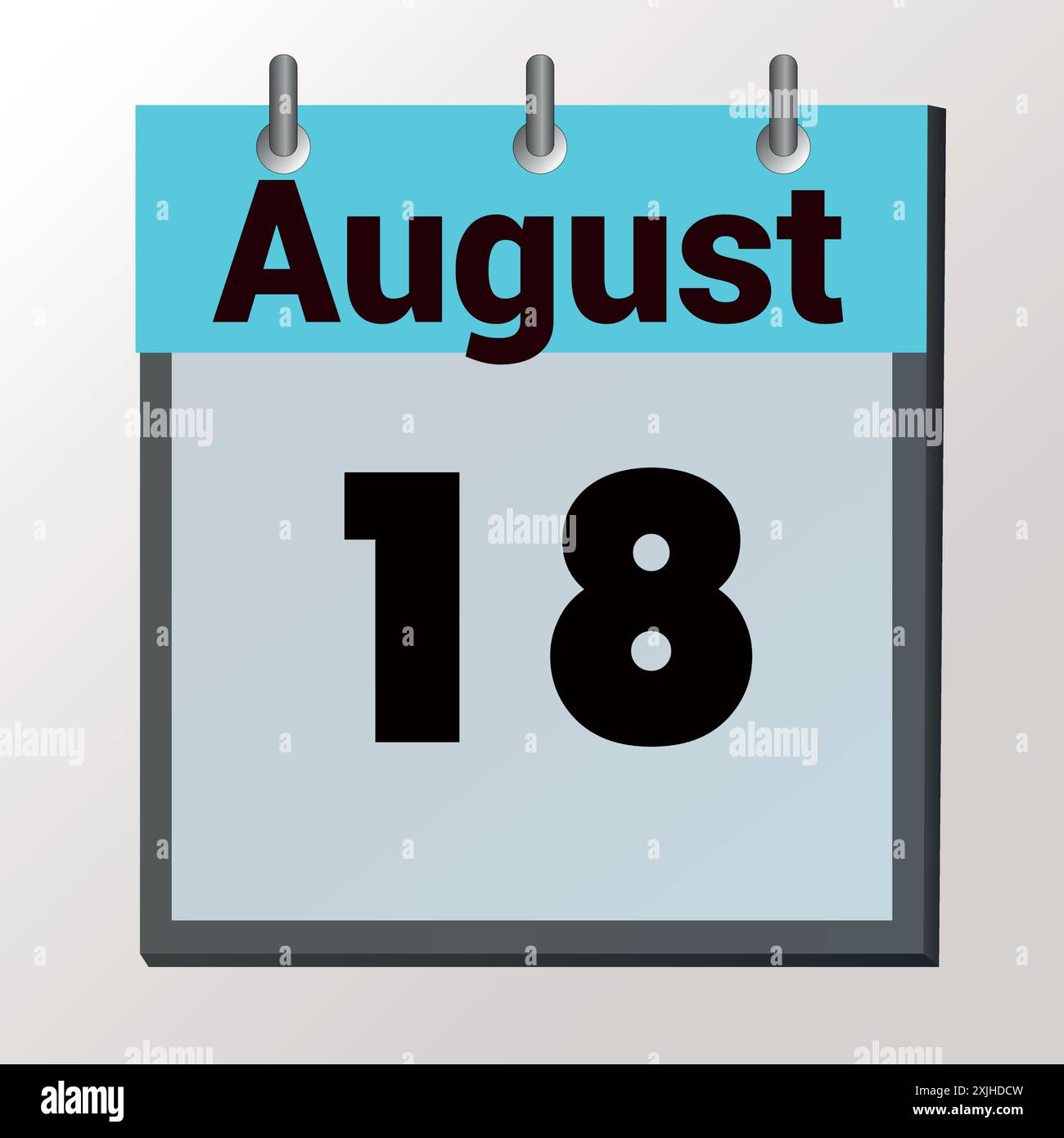 day on the calendar, vector image format, August 18 Stock Vector Image ...