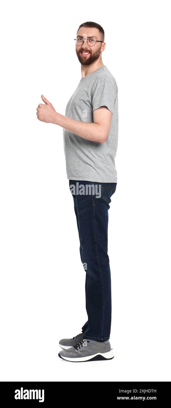 Thumbs up man muscle Cut Out Stock Images & Pictures - Alamy