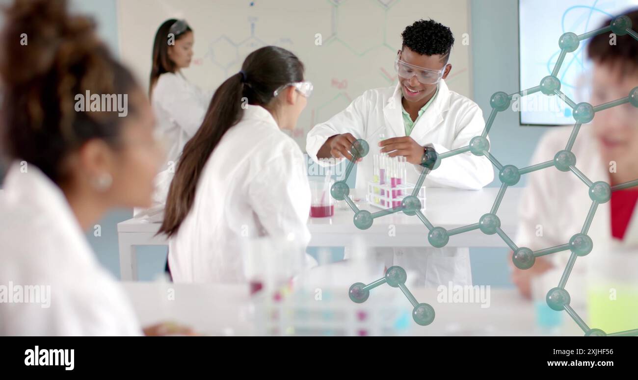 In school lab scientists processing hi-res stock photography and images ...