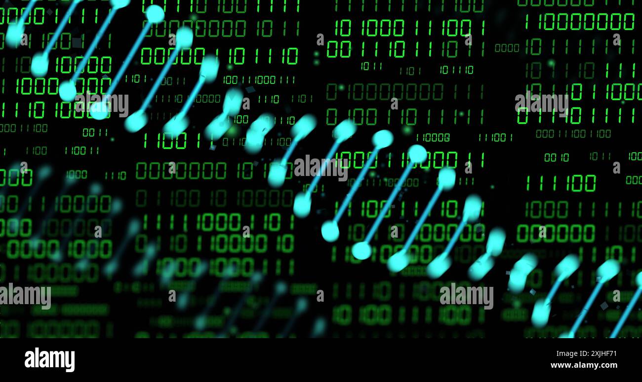 Image of dna strands over data processing on black background Stock Photo - Alamy