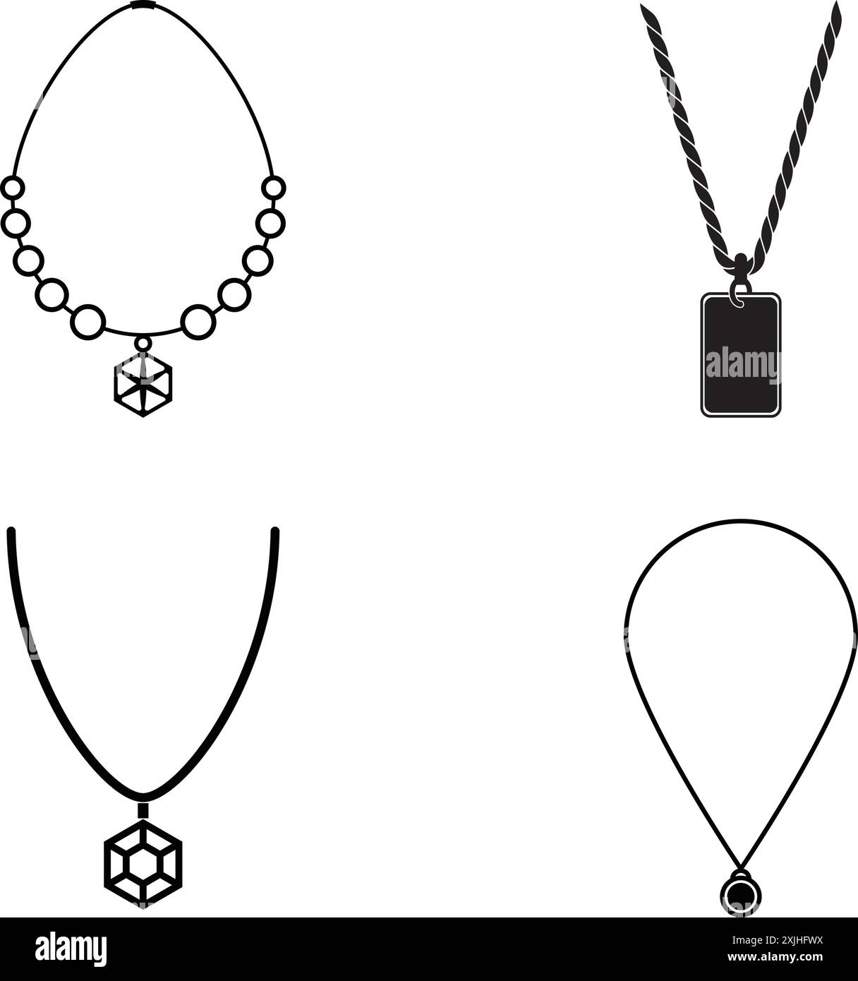 Gold chain necklace outline hi-res stock photography and images - Alamy